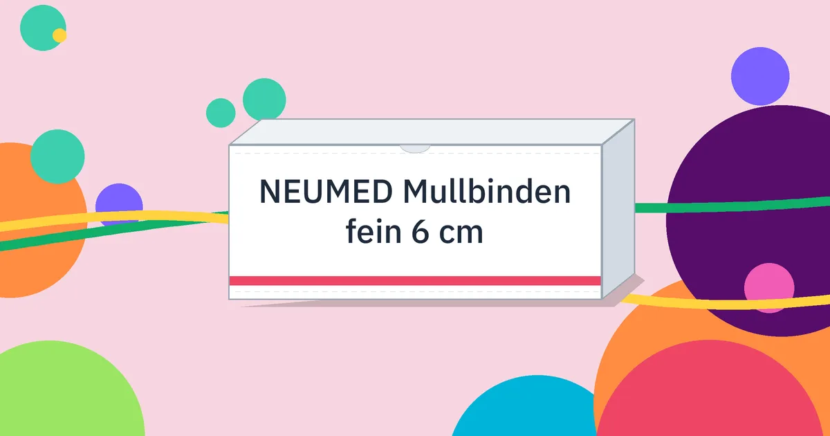 Symbolbild: Packung mit der Aufschrift NEUMED Mullbinden fein 6 cm (PZN 00803070) – Verfügbarkeit und Bezug in Apotheken in Frankfurt am Main