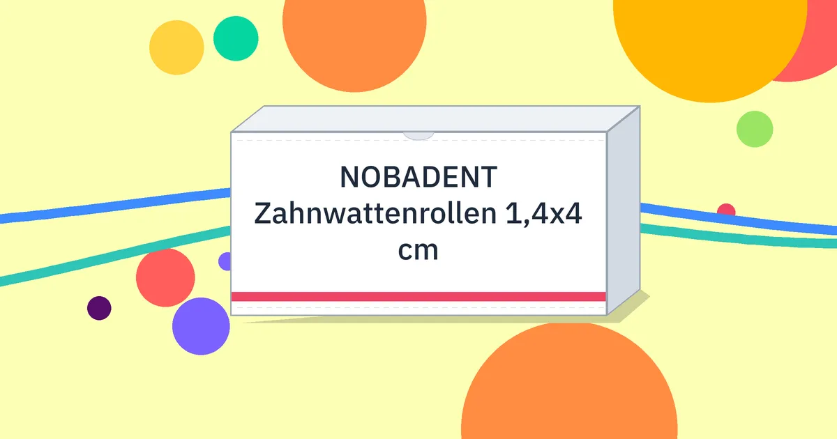 Symbolbild: Packung mit der Aufschrift NOBADENT Zahnwattenrollen 1,4x4 cm (PZN 16027863) – Verfügbarkeit und Bezug in Apotheken in Frankfurt am Main