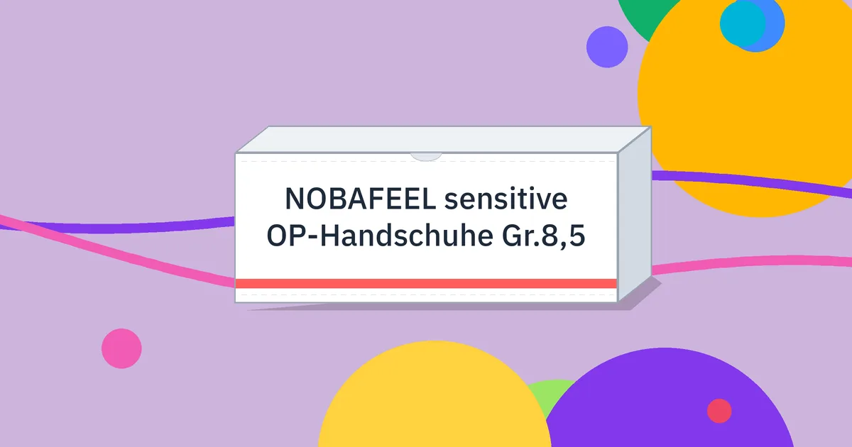 Symbolbild: Packung mit der Aufschrift NOBAFEEL sensitive OP-Handschuhe Gr.8,5 (PZN 07403184) – Verfügbarkeit und Bezug in Apotheken in Frankfurt am Main