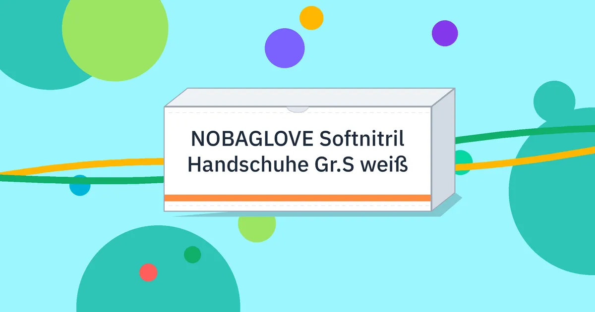Symbolbild: Packung mit der Aufschrift NOBAGLOVE Softnitril Handschuhe Gr.S weiß (PZN 10100168) – Verfügbarkeit und Bezug in Apotheken in Frankfurt am Main