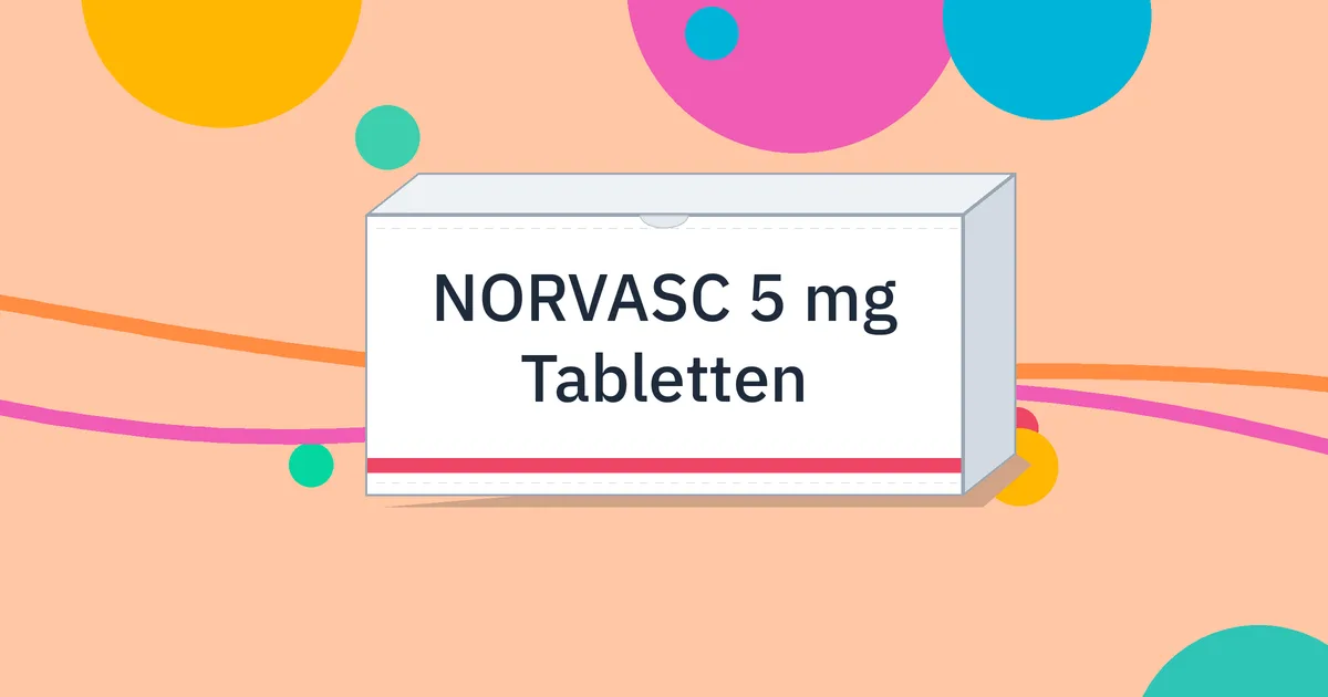 Symbolbild: Packung mit der Aufschrift NORVASC 5 mg Tabletten (PZN 03553805) – Verfügbarkeit und Bezug in Apotheken in Frankfurt am Main
