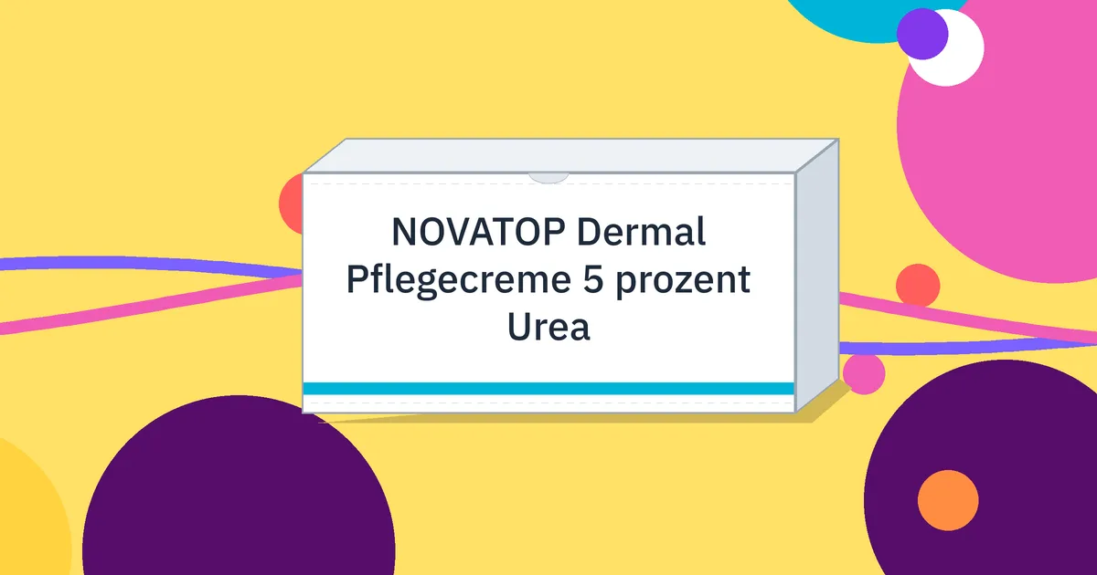 Symbolbild: Packung mit der Aufschrift NOVATOP Dermal Pflegecreme 5 prozent Urea (PZN 06091794) – Verfügbarkeit und Bezug in Apotheken in Frankfurt am Main