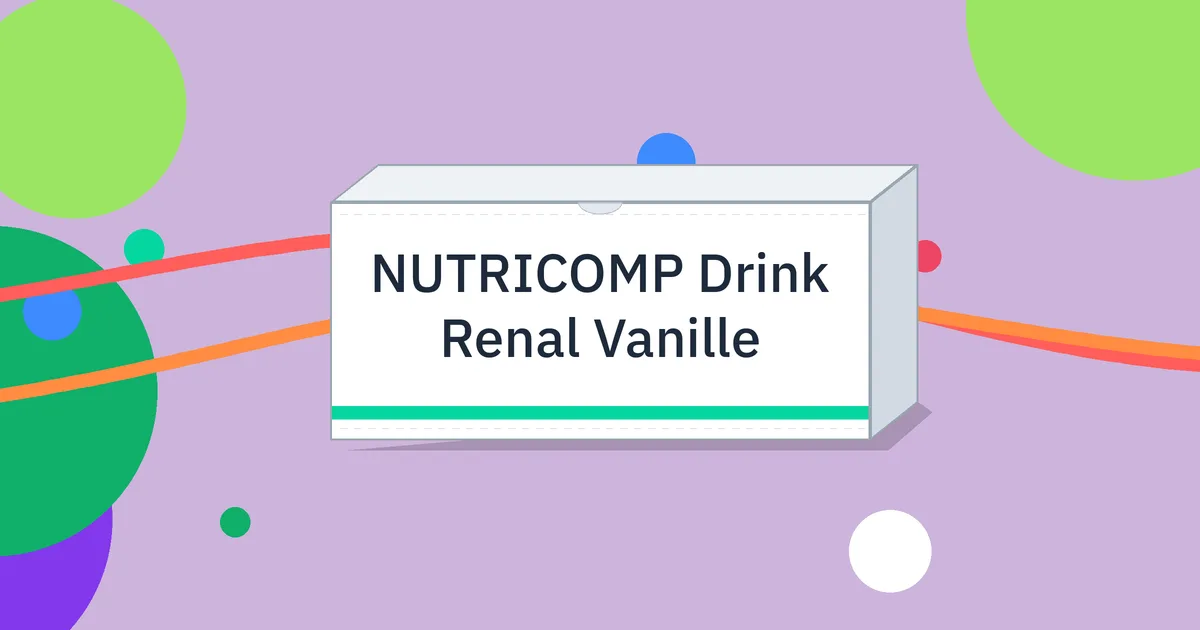 Symbolbild: Packung mit der Aufschrift NUTRICOMP Drink Renal Vanille (PZN 11128631) – Verfügbarkeit und Bezug in Apotheken in Frankfurt am Main