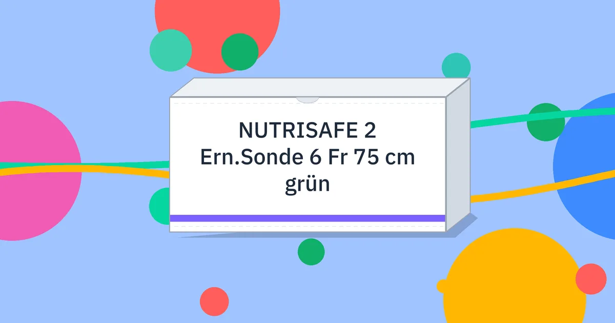 Symbolbild: Packung mit der Aufschrift NUTRISAFE 2 Ern.Sonde 6 Fr 75 cm grün (PZN 12907320) – Verfügbarkeit und Bezug in Apotheken in Frankfurt am Main