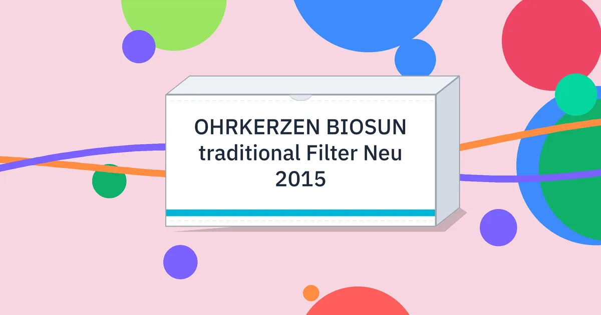 Symbolbild: Packung mit der Aufschrift OHRKERZEN BIOSUN traditional Filter Neu 2015 (PZN 11133402) – Verfügbarkeit und Bezug in Apotheken in Frankfurt am Main