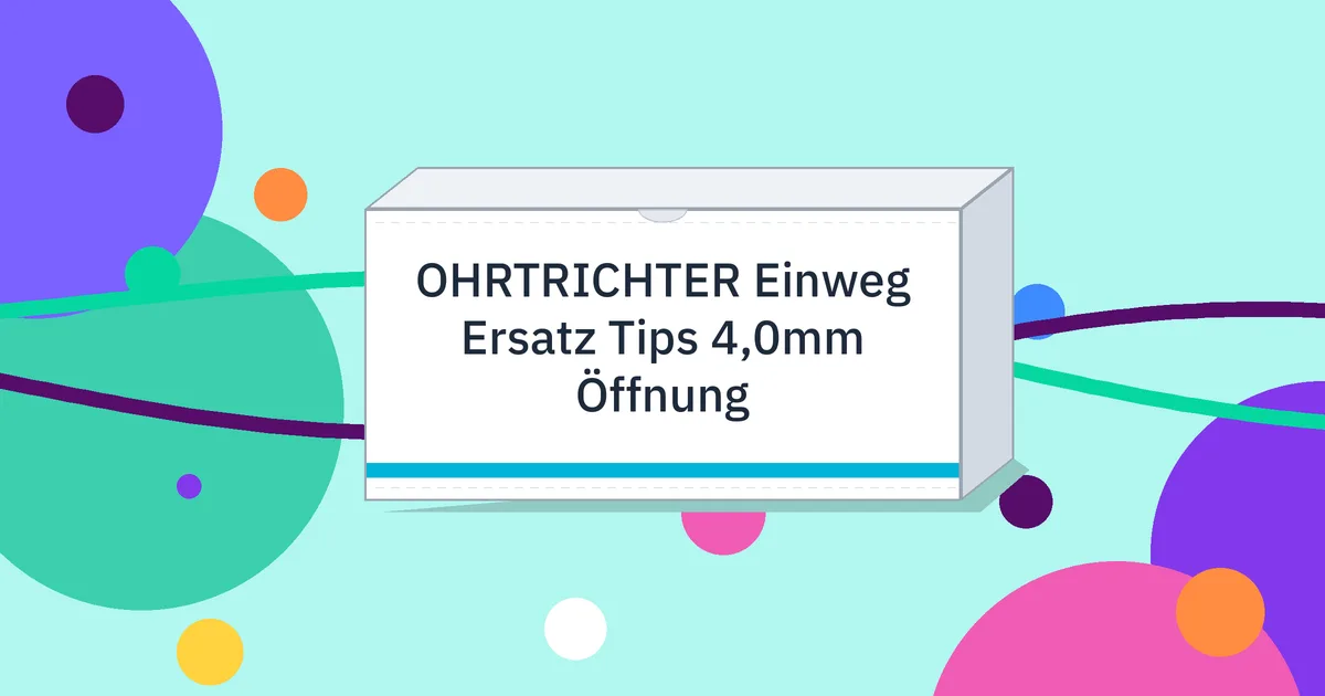 Symbolbild: Packung mit der Aufschrift OHRTRICHTER Einweg Ersatz Tips 4,0mm Öffnung (PZN 09108331) – Verfügbarkeit und Bezug in Apotheken in Frankfurt am Main