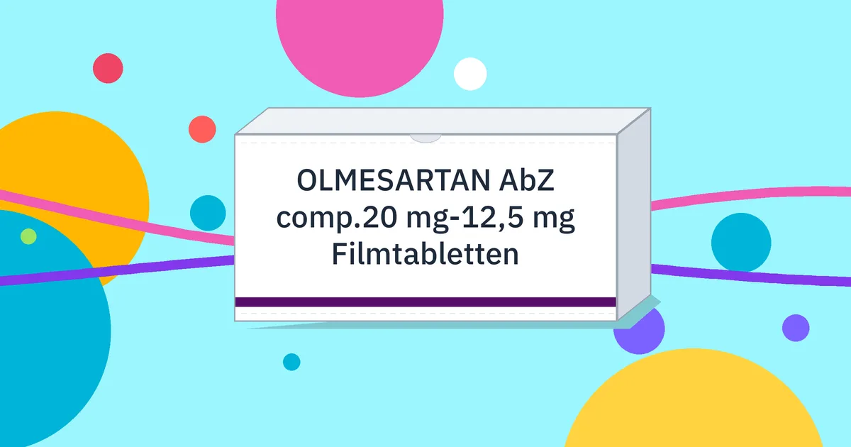 Symbolbild: Packung mit der Aufschrift OLMESARTAN AbZ comp.20 mg-12,5 mg Filmtabletten (PZN 12370713) – Verfügbarkeit und Bezug in Apotheken in Frankfurt am Main