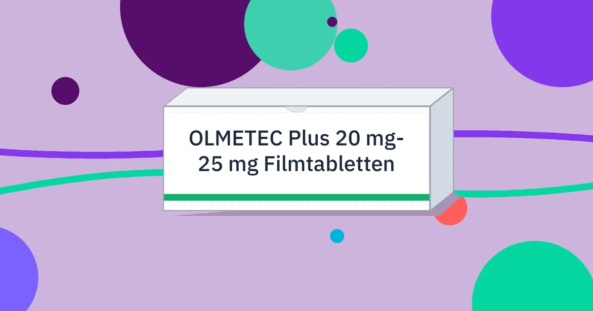 Symbolbild: Packung mit der Aufschrift OLMETEC Plus 20 mg-25 mg Filmtabletten (PZN 03709360) – Verfügbarkeit und Bezug in Apotheken in Frankfurt am Main