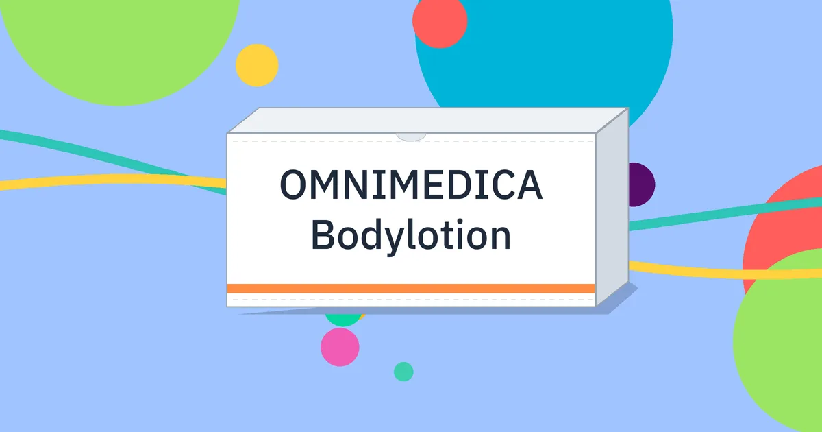 Symbolbild: Packung mit der Aufschrift OMNIMEDICA Bodylotion (PZN 18787271) – Verfügbarkeit und Bezug in Apotheken in Frankfurt am Main