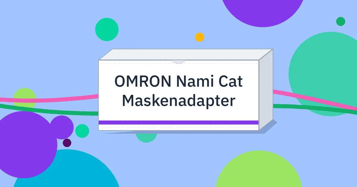 Symbolbild: Packung mit der Aufschrift OMRON Nami Cat Maskenadapter (PZN 16896582) – Verfügbarkeit und Bezug in Apotheken in Frankfurt am Main
