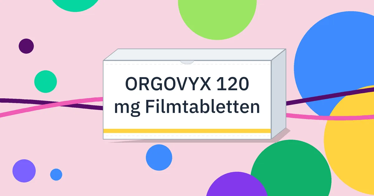 Symbolbild: Packung mit der Aufschrift ORGOVYX 120 mg Filmtabletten (PZN 19236343) – Verfügbarkeit und Bezug in Apotheken in Frankfurt am Main