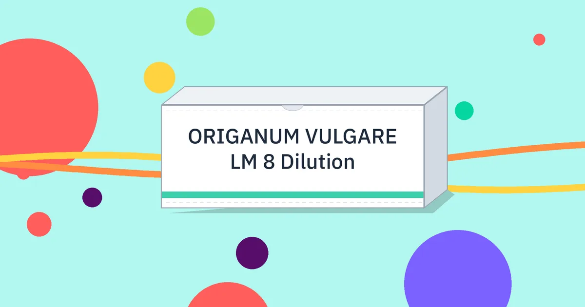 Symbolbild: Packung mit der Aufschrift ORIGANUM VULGARE LM 8 Dilution (PZN 12972990) – Verfügbarkeit und Bezug in Apotheken in Frankfurt am Main