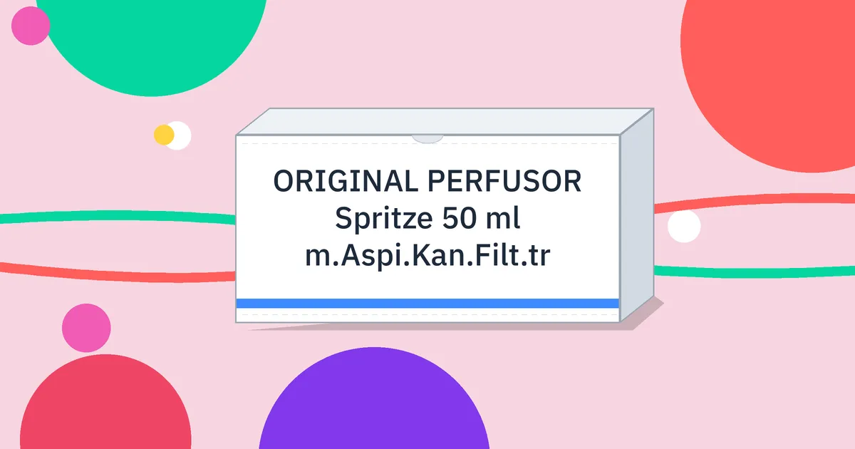 Symbolbild: Packung mit der Aufschrift ORIGINAL PERFUSOR Spritze 50 ml m.Aspi.Kan.Filt.tr (PZN 18322336) – Verfügbarkeit und Bezug in Apotheken in Frankfurt am Main