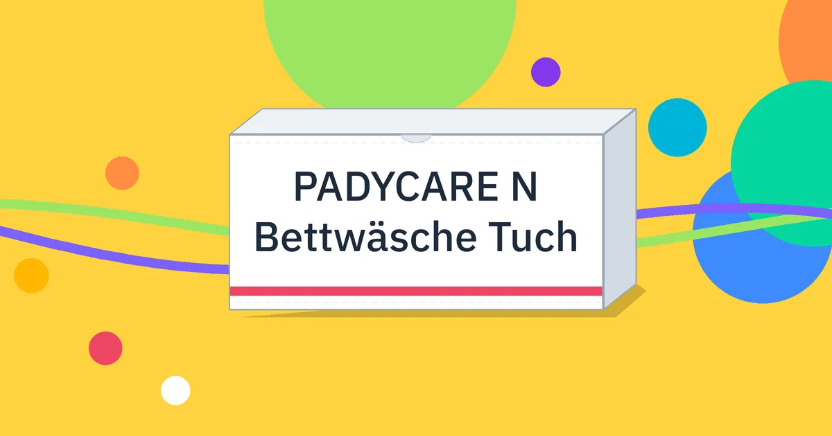 Symbolbild: Packung mit der Aufschrift PADYCARE N Bettwäsche Tuch (PZN 02741717) – Verfügbarkeit und Bezug in Apotheken in Frankfurt am Main