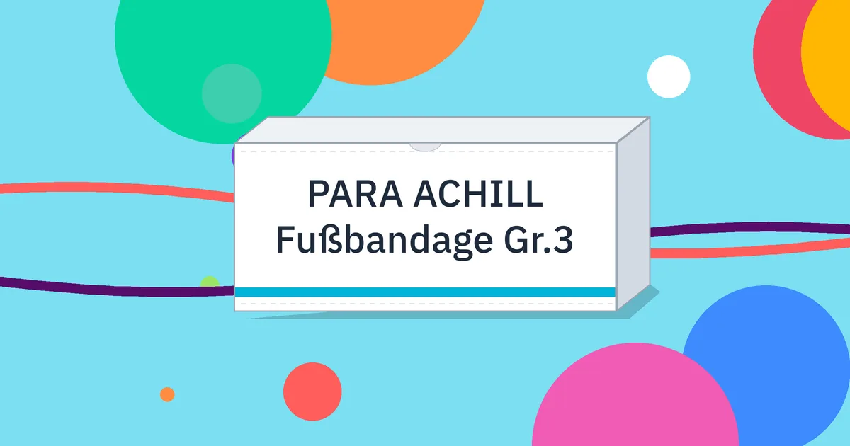 Symbolbild: Packung mit der Aufschrift PARA ACHILL Fußbandage Gr.3 (PZN 06985764) – Verfügbarkeit und Bezug in Apotheken in Frankfurt am Main