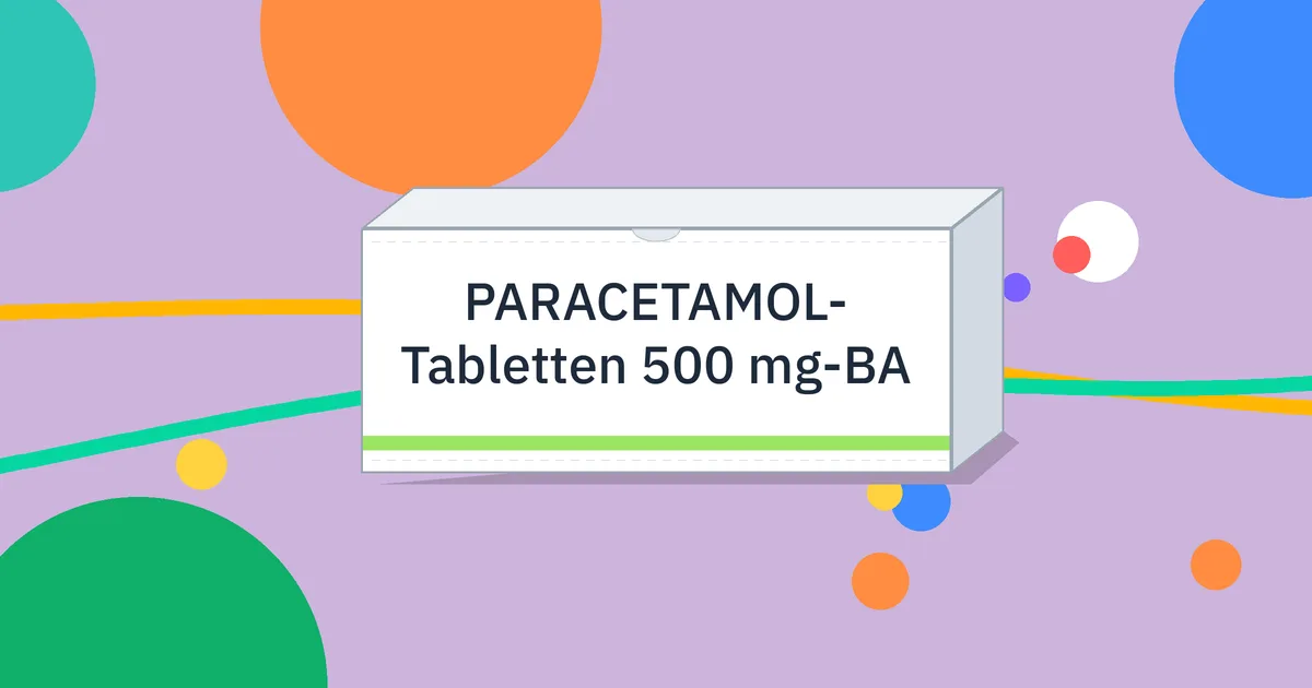 Symbolbild: Packung mit der Aufschrift PARACETAMOL-Tabletten 500 mg-BA (PZN 14140584) – Verfügbarkeit und Bezug in Apotheken in Frankfurt am Main