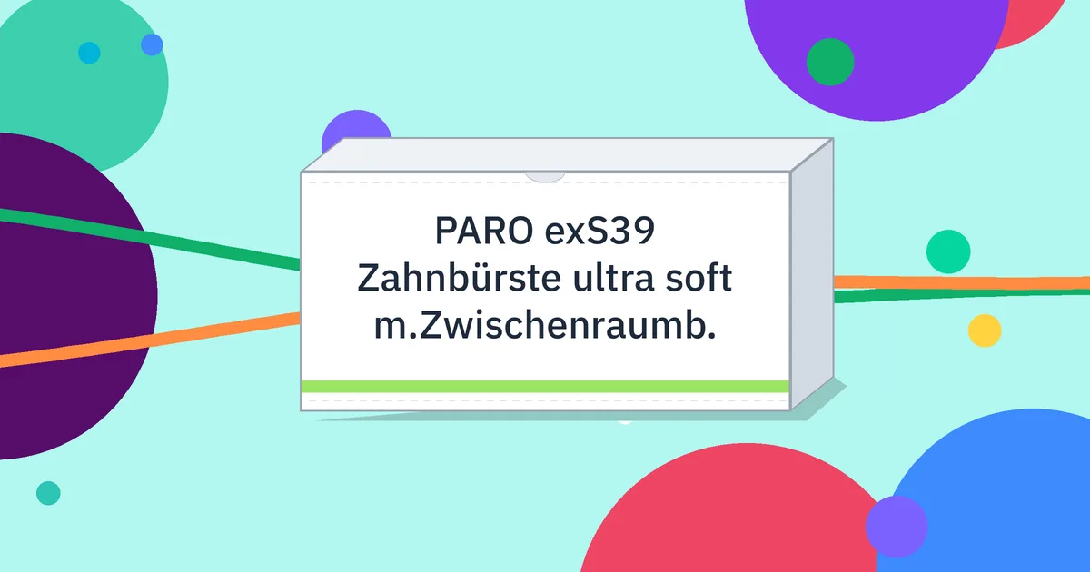 Symbolbild: Packung mit der Aufschrift PARO exS39 Zahnbürste ultra soft m.Zwischenraumb. (PZN 17372154) – Verfügbarkeit und Bezug in Apotheken in Frankfurt am Main