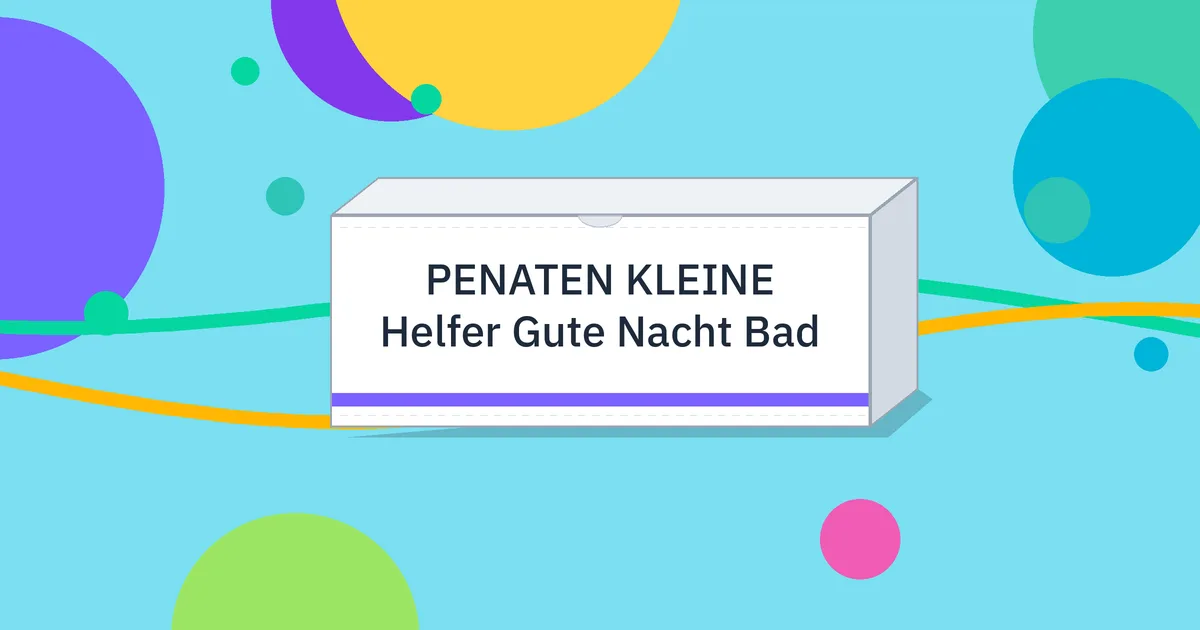 Symbolbild: Packung mit der Aufschrift PENATEN KLEINE Helfer Gute Nacht Bad (PZN 12376319) – Verfügbarkeit und Bezug in Apotheken in Frankfurt am Main