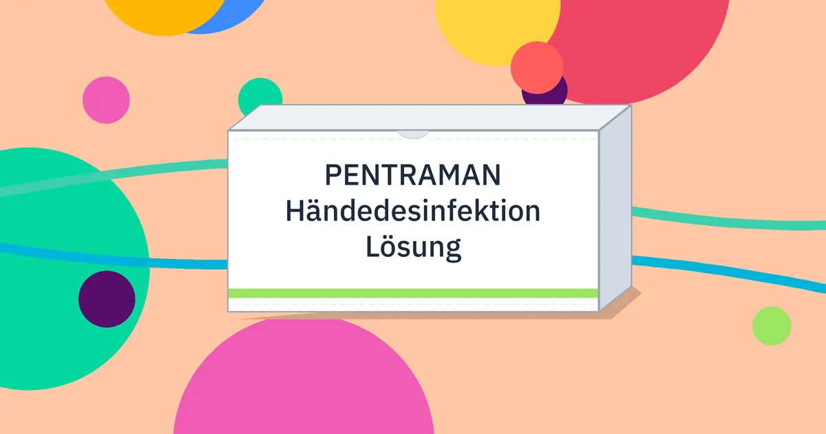 Symbolbild: Packung mit der Aufschrift PENTRAMAN Händedesinfektion Lösung (PZN 14005567) – Verfügbarkeit und Bezug in Apotheken in Frankfurt am Main