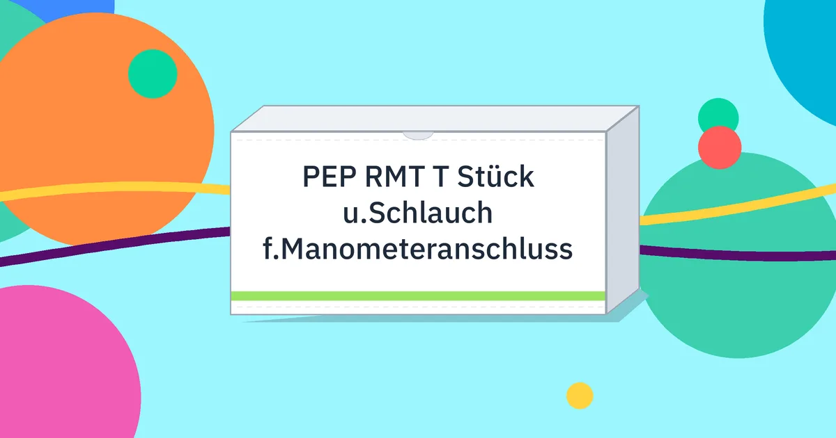 Symbolbild: Packung mit der Aufschrift PEP RMT T Stück u.Schlauch f.Manometeranschluss (PZN 05538276) – Verfügbarkeit und Bezug in Apotheken in Frankfurt am Main