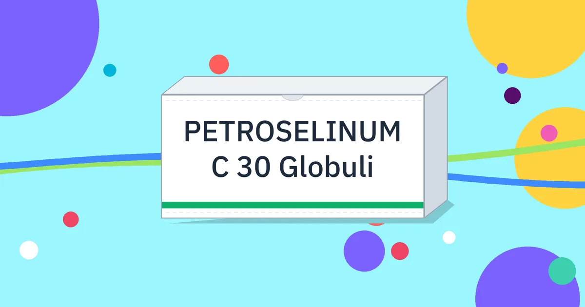 Symbolbild: Packung mit der Aufschrift PETROSELINUM C 30 Globuli (PZN 04231222) – Verfügbarkeit und Bezug in Apotheken in Frankfurt am Main