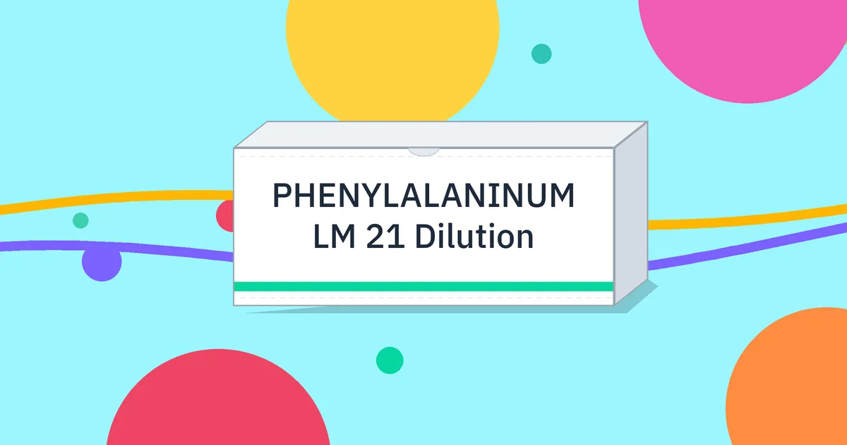 Symbolbild: Packung mit der Aufschrift PHENYLALANINUM LM 21 Dilution (PZN 13784049) – Verfügbarkeit und Bezug in Apotheken in Frankfurt am Main