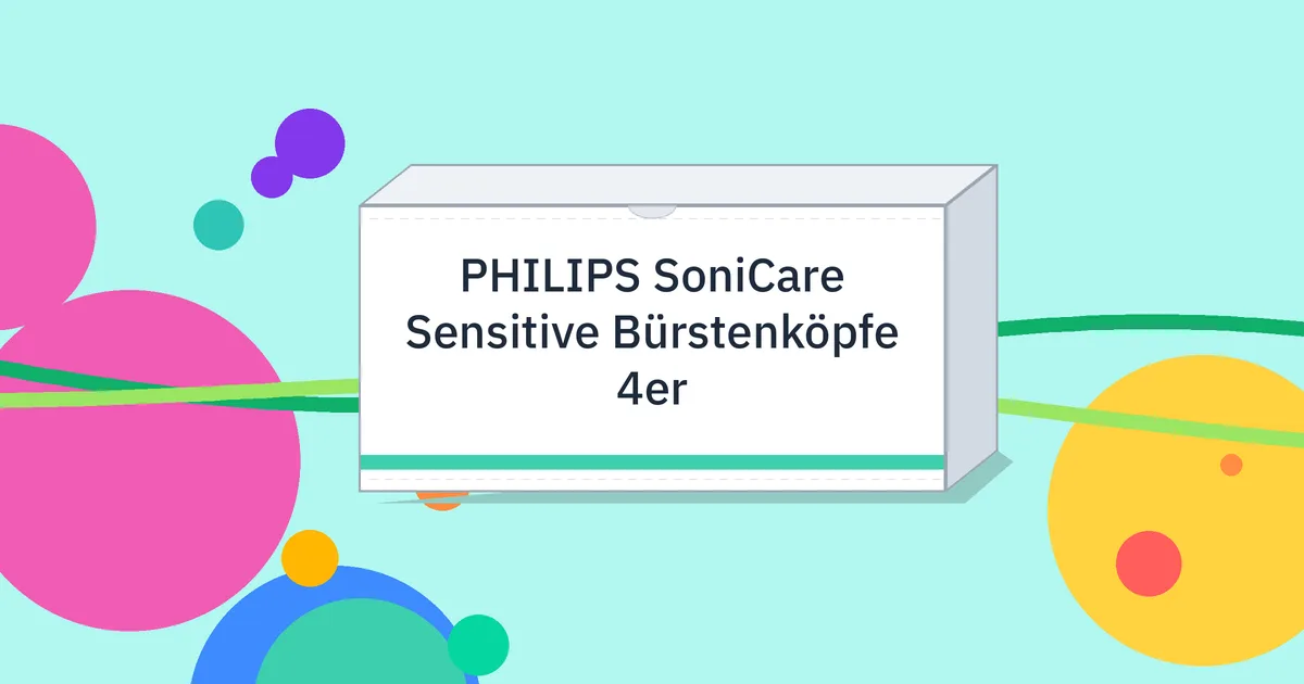 Symbolbild: Packung mit der Aufschrift PHILIPS SoniCare Sensitive Bürstenköpfe 4er (PZN 06468595) – Verfügbarkeit und Bezug in Apotheken in Frankfurt am Main