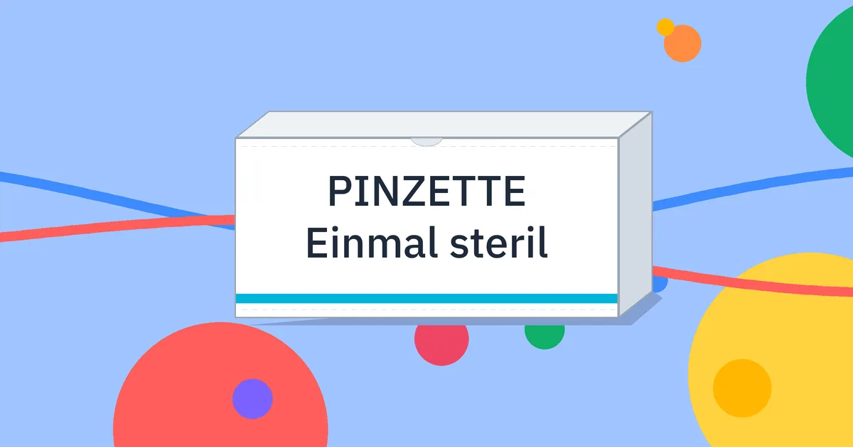 Symbolbild: Packung mit der Aufschrift PINZETTE Einmal steril (PZN 09461553) – Verfügbarkeit und Bezug in Apotheken in Frankfurt am Main