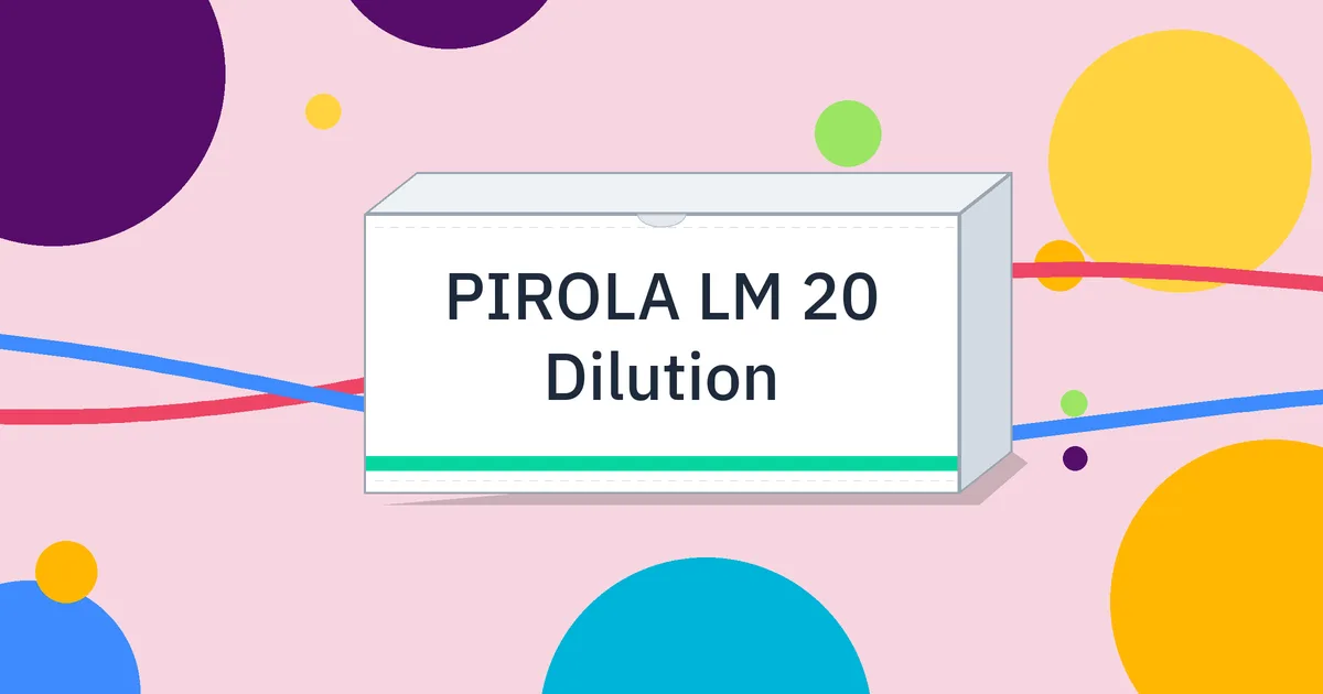 Symbolbild: Packung mit der Aufschrift PIROLA LM 20 Dilution (PZN 13645394) – Verfügbarkeit und Bezug in Apotheken in Frankfurt am Main
