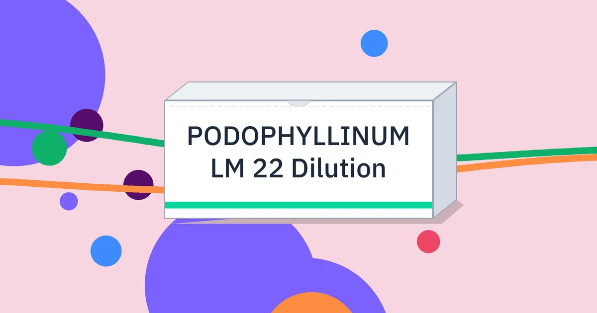 Symbolbild: Packung mit der Aufschrift PODOPHYLLINUM LM 22 Dilution (PZN 13661128) – Verfügbarkeit und Bezug in Apotheken in Frankfurt am Main