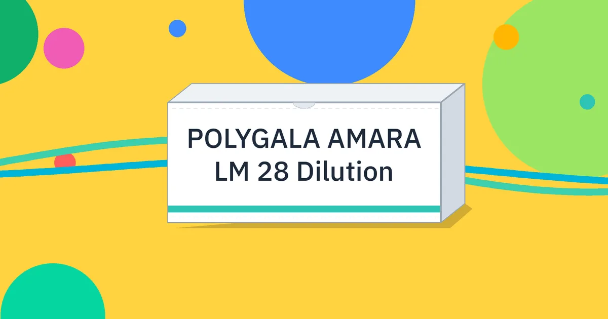 Symbolbild: Packung mit der Aufschrift POLYGALA AMARA LM 28 Dilution (PZN 13661660) – Verfügbarkeit und Bezug in Apotheken in Frankfurt am Main