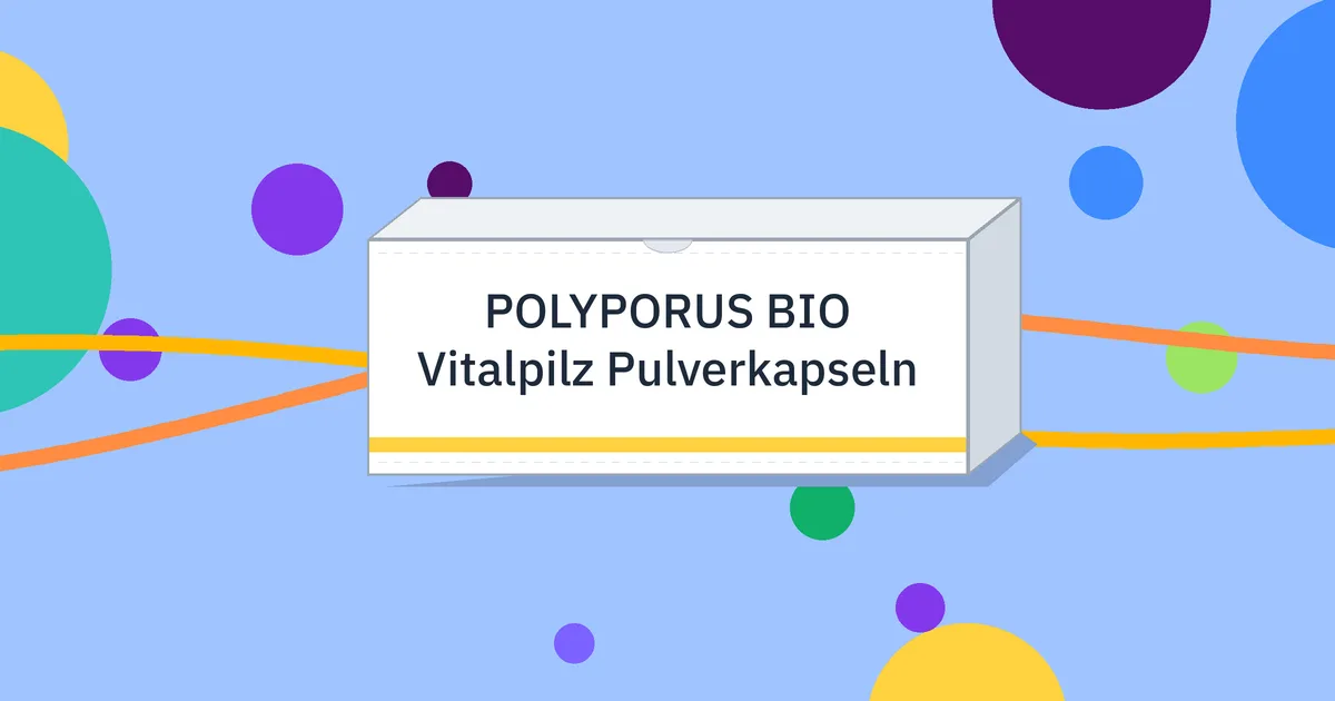 Symbolbild: Packung mit der Aufschrift POLYPORUS BIO Vitalpilz Pulverkapseln (PZN 14890813) – Verfügbarkeit und Bezug in Apotheken in Frankfurt am Main