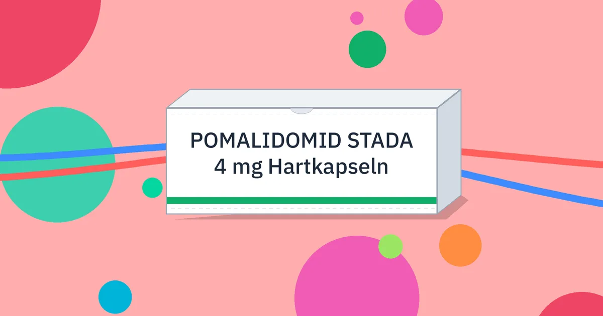 Symbolbild: Packung mit der Aufschrift POMALIDOMID STADA 4 mg Hartkapseln (PZN 19115409) – Verfügbarkeit und Bezug in Apotheken in Frankfurt am Main