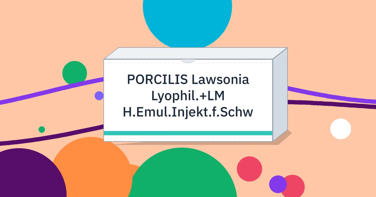 Symbolbild: Packung mit der Aufschrift PORCILIS Lawsonia Lyophil.+LM H.Emul.Injekt.f.Schw (PZN 16336920) – Verfügbarkeit und Bezug in Apotheken in Frankfurt am Main