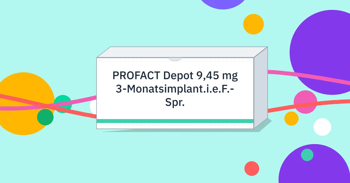 Symbolbild: Packung mit der Aufschrift PROFACT Depot 9,45 mg 3-Monatsimplant.i.e.F.-Spr. (PZN 00577515) – Verfügbarkeit und Bezug in Apotheken in Frankfurt am Main