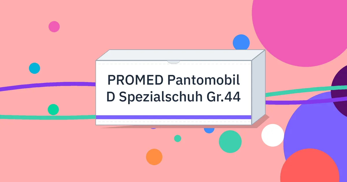Symbolbild: Packung mit der Aufschrift PROMED Pantomobil D Spezialschuh Gr.44 (PZN 05482707) – Verfügbarkeit und Bezug in Apotheken in Frankfurt am Main