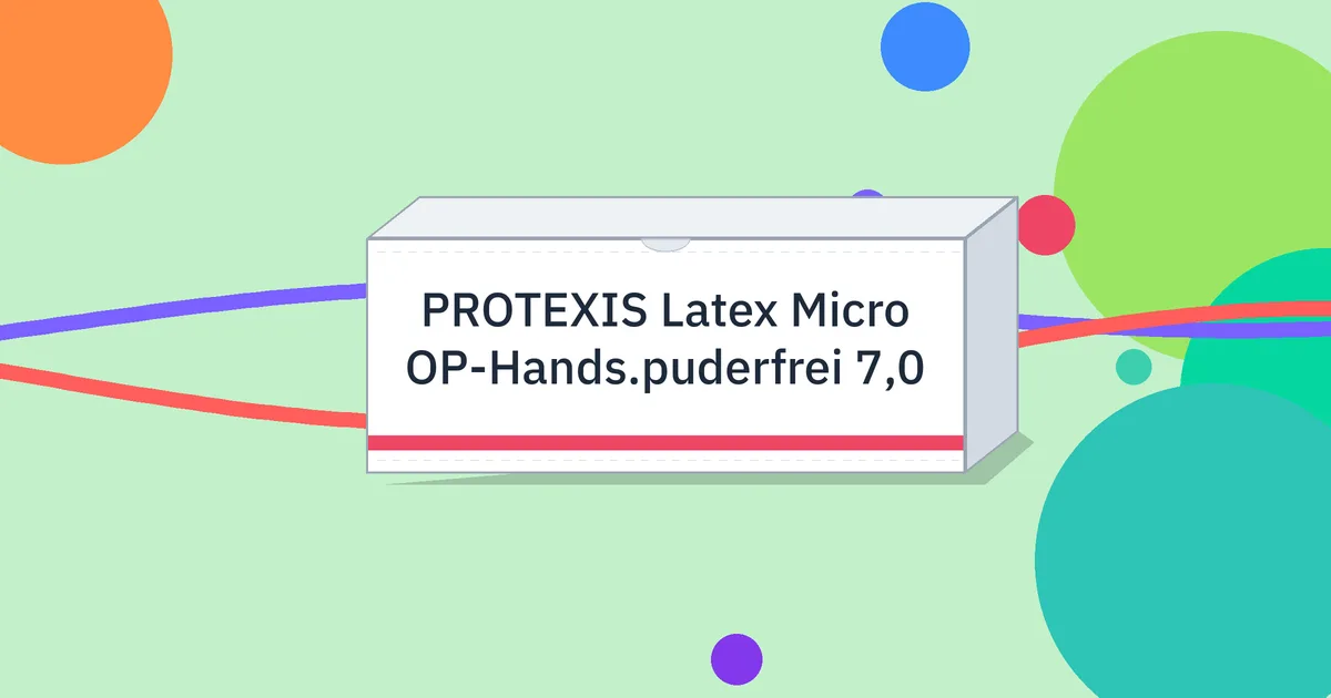 Symbolbild: Packung mit der Aufschrift PROTEXIS Latex Micro OP-Hands.puderfrei 7,0 (PZN 20692709) – Verfügbarkeit und Bezug in Apotheken in Frankfurt am Main
