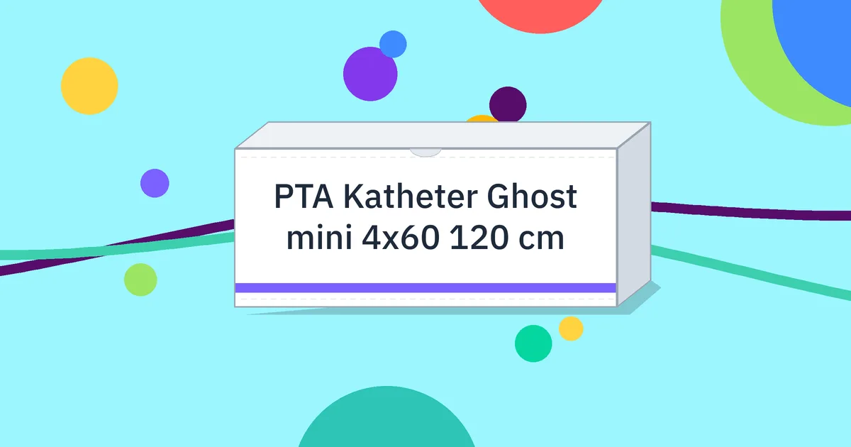Symbolbild: Packung mit der Aufschrift PTA Katheter Ghost mini 4x60 120 cm (PZN 00142674) – Verfügbarkeit und Bezug in Apotheken in Frankfurt am Main