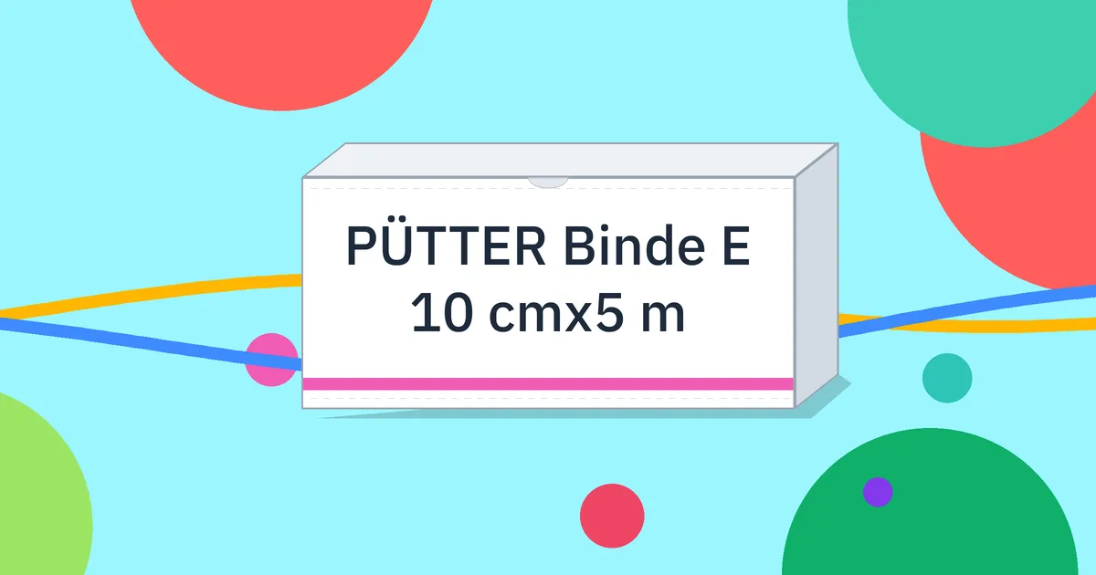 Symbolbild: Packung mit der Aufschrift PÜTTER Binde E 10 cmx5 m (PZN 20403007) – Verfügbarkeit und Bezug in Apotheken in Frankfurt am Main