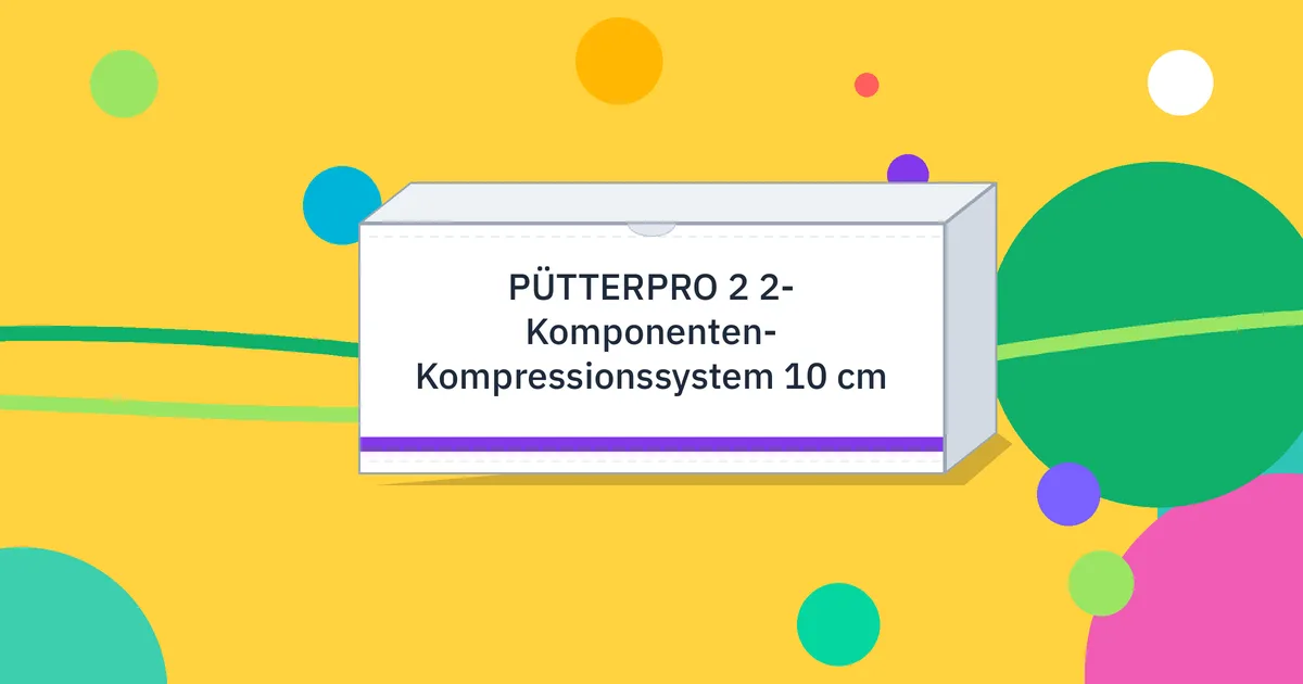 Symbolbild: Packung mit der Aufschrift PÜTTERPRO 2 2-Komponenten-Kompressionssystem 10 cm (PZN 18116370) – Verfügbarkeit und Bezug in Apotheken in Frankfurt am Main