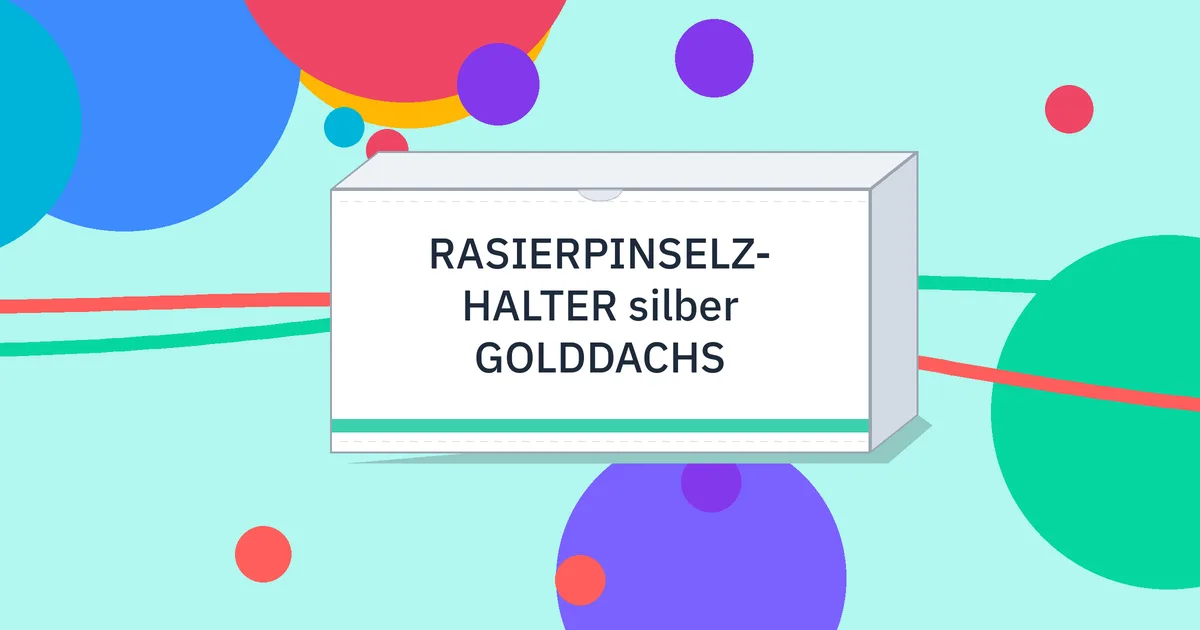Symbolbild: Packung mit der Aufschrift RASIERPINSELZ-HALTER silber GOLDDACHS (PZN 10192288) – Verfügbarkeit und Bezug in Apotheken in Frankfurt am Main
