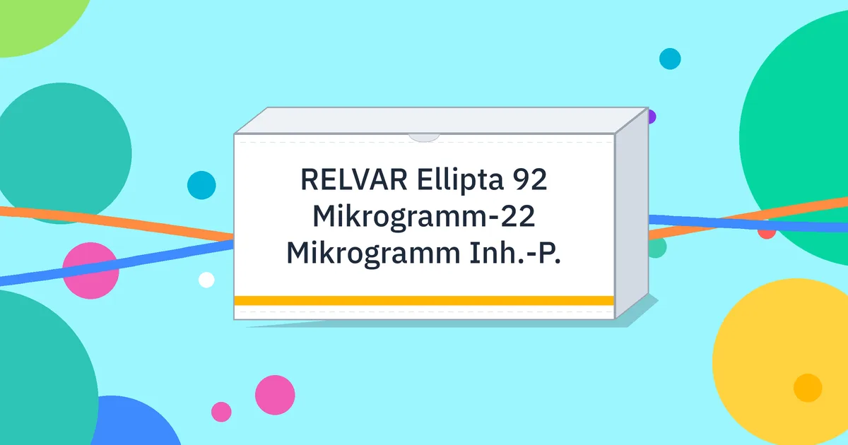 Symbolbild: Packung mit der Aufschrift RELVAR Ellipta 92 Mikrogramm-22 Mikrogramm Inh.-P. (PZN 02359975) – Verfügbarkeit und Bezug in Apotheken in Frankfurt am Main