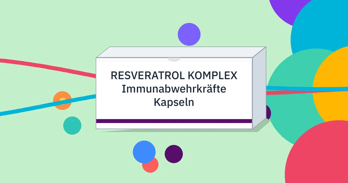 Symbolbild: Packung mit der Aufschrift RESVERATROL KOMPLEX Immunabwehrkräfte Kapseln (PZN 19013560) – Verfügbarkeit und Bezug in Apotheken in Frankfurt am Main