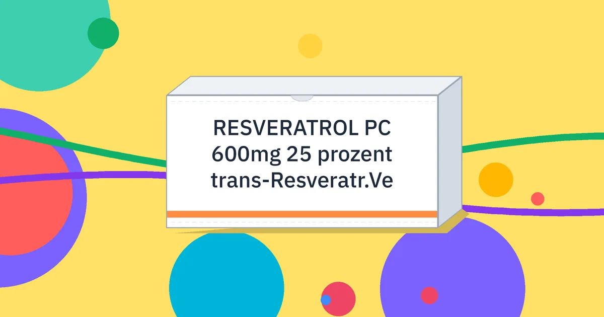 Symbolbild: Packung mit der Aufschrift RESVERATROL PC 600mg 25 prozent trans-Resveratr.Ve (PZN 15246149) – Verfügbarkeit und Bezug in Apotheken in Frankfurt am Main