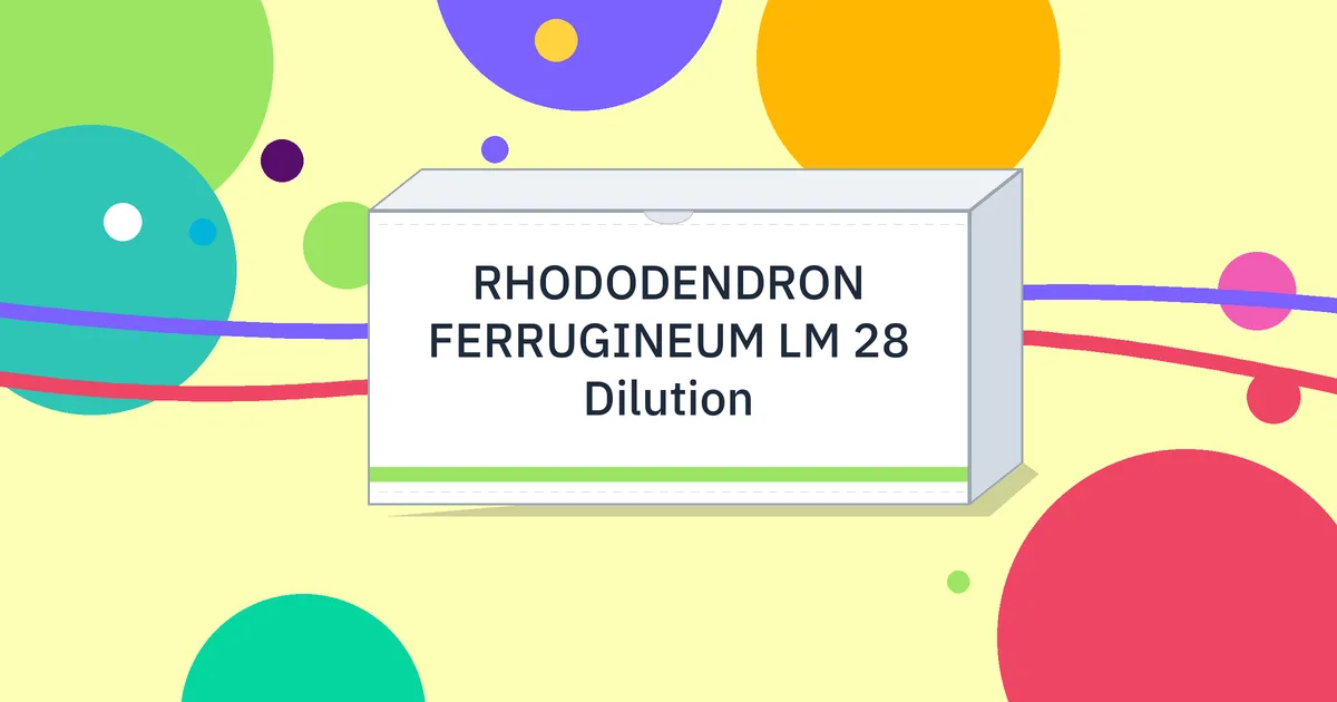 Symbolbild: Packung mit der Aufschrift RHODODENDRON FERRUGINEUM LM 28 Dilution (PZN 13051507) – Verfügbarkeit und Bezug in Apotheken in Frankfurt am Main