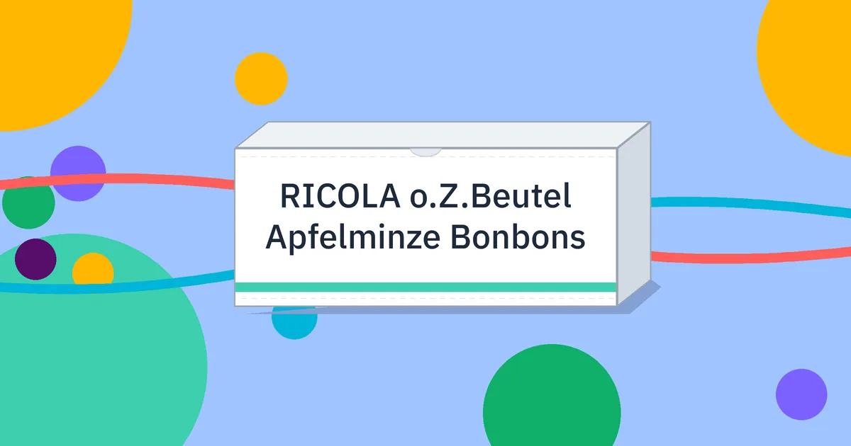 Symbolbild: Packung mit der Aufschrift RICOLA o.Z.Beutel Apfelminze Bonbons (PZN 01565477) – Verfügbarkeit und Bezug in Apotheken in Frankfurt am Main