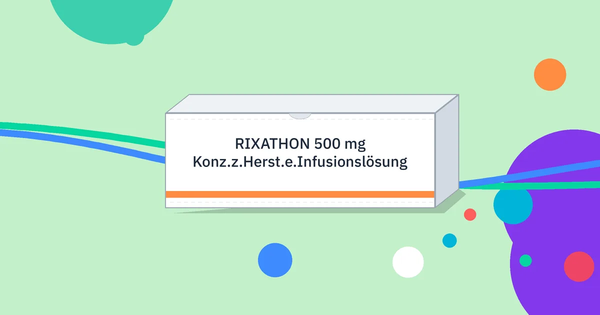 Symbolbild: Packung mit der Aufschrift RIXATHON 500 mg Konz.z.Herst.e.Infusionslösung (PZN 19668232) – Verfügbarkeit und Bezug in Apotheken in Frankfurt am Main