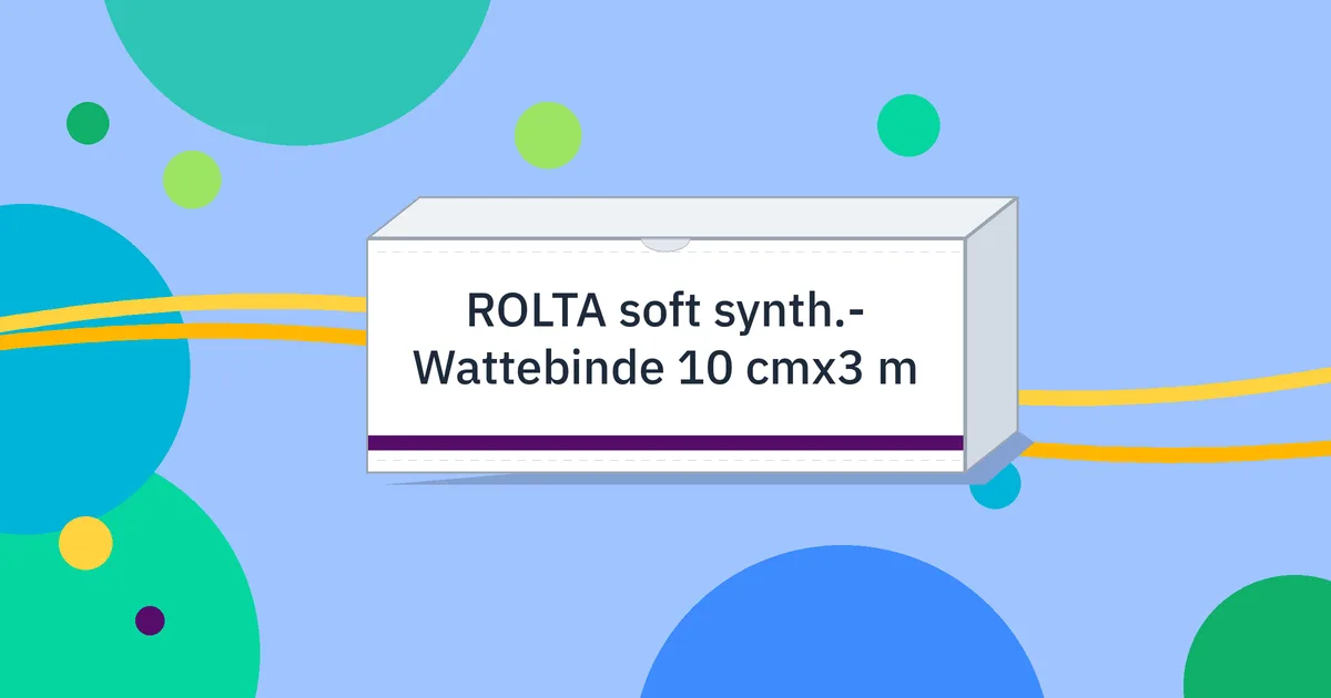 Symbolbild: Packung mit der Aufschrift ROLTA soft synth.-Wattebinde 10 cmx3 m (PZN 19154846) – Verfügbarkeit und Bezug in Apotheken in Frankfurt am Main