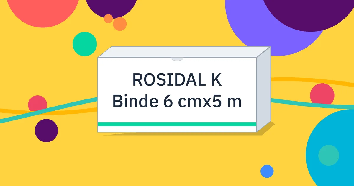 Symbolbild: Packung mit der Aufschrift ROSIDAL K Binde 6 cmx5 m (PZN 18736227) – Verfügbarkeit und Bezug in Apotheken in Frankfurt am Main