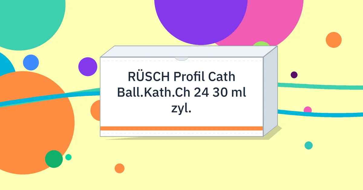 Symbolbild: Packung mit der Aufschrift RÜSCH Profil Cath Ball.Kath.Ch 24 30 ml zyl. (PZN 04248814) – Verfügbarkeit und Bezug in Apotheken in Frankfurt am Main
